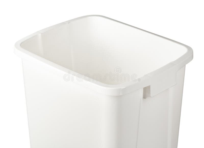 White Plastic Waste Bin Isolated on White Background Stock Image ...