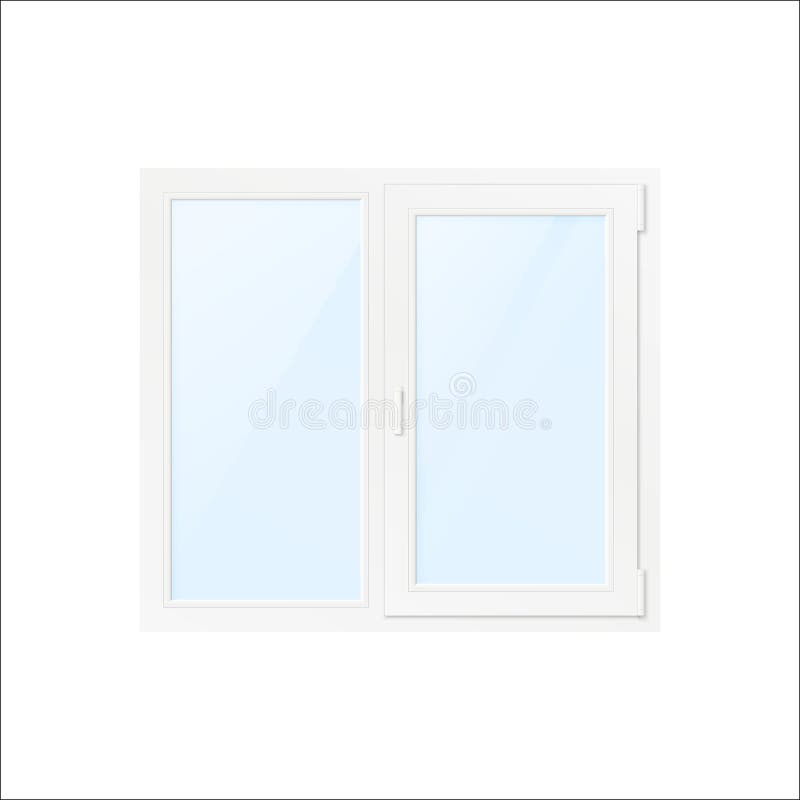 White Plastic Window. Vector Illustration Isolated on White Background ...