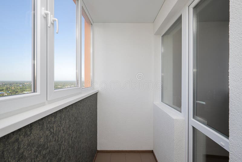 White Plastic Windows Inside the Apartment Stock Image - Image of ...