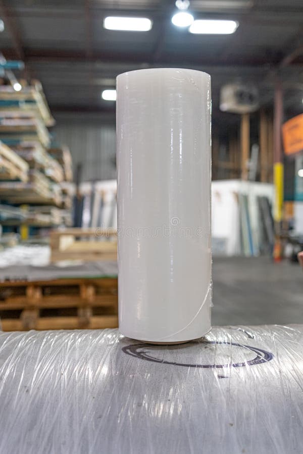 Plastic Wrap for Laminating Metal Roofing Sheets Stock Photo - Image of ...