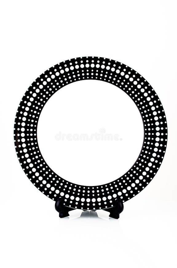 White Plate with a Black Rim, on a White Background, for Advertising ...