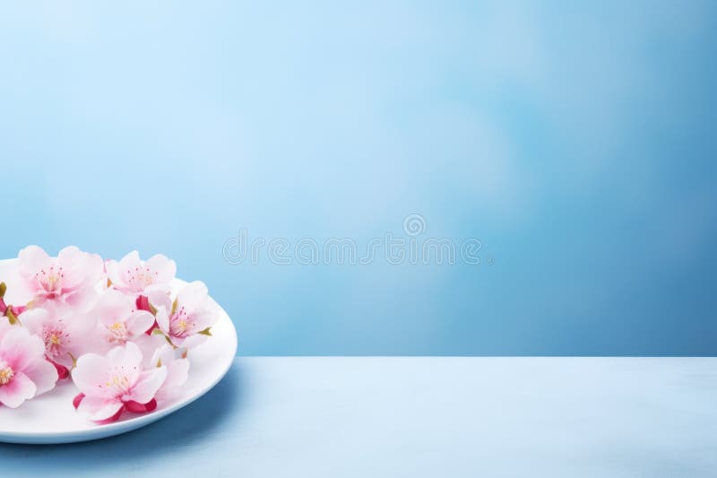A White Plate with Delicate Pink Flowers. Perfect for Adding a Touch of ...