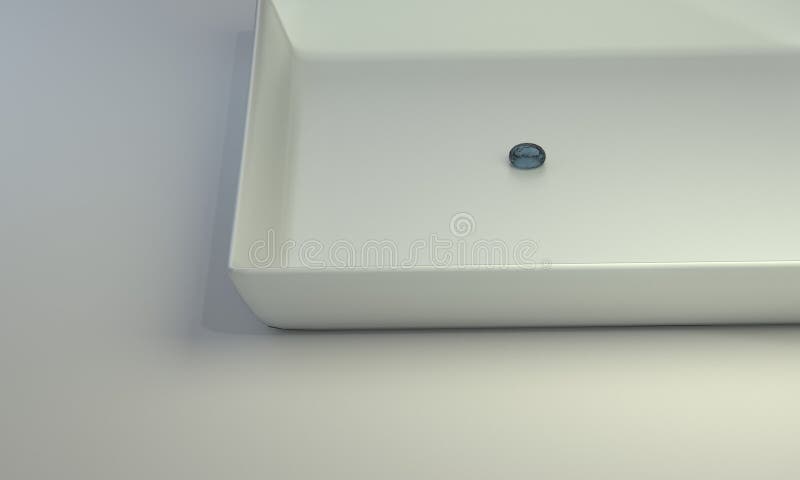 White Plate with Drop on Table. 3d Illustration Stock Illustration ...