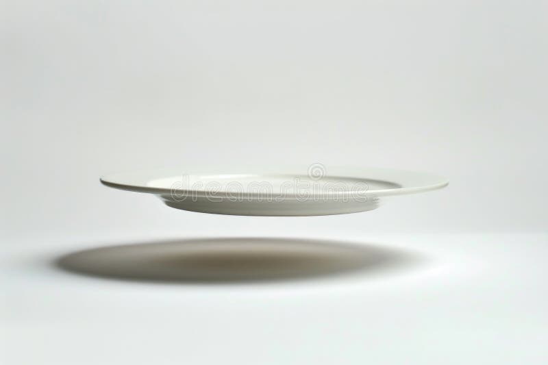 A White Plate Flying through the Air Stock Photo - Image of messy ...