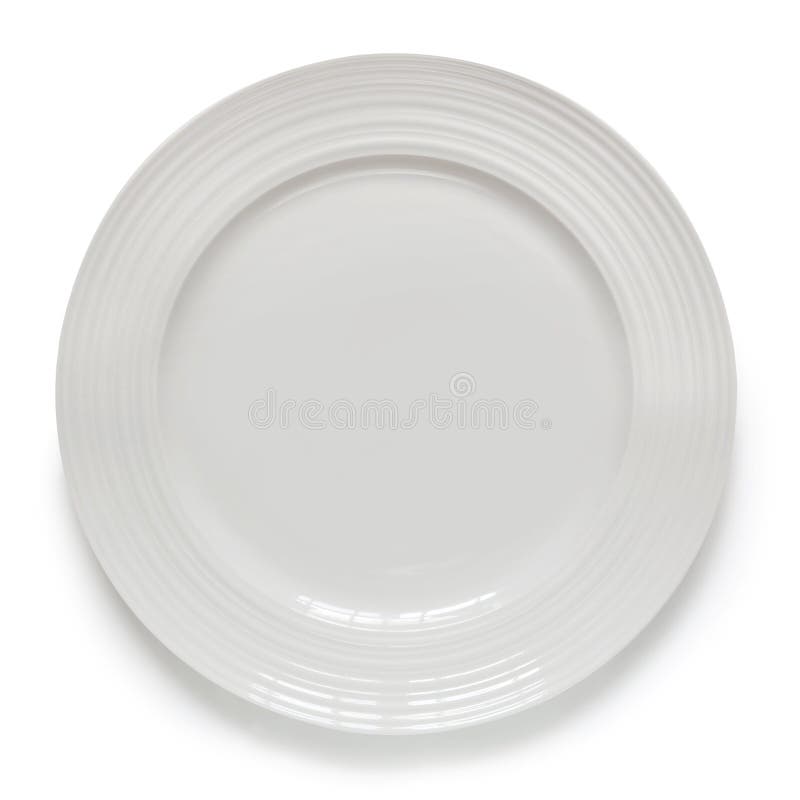White Plate Isolated stock photo. Image of view, overhead - 33178936
