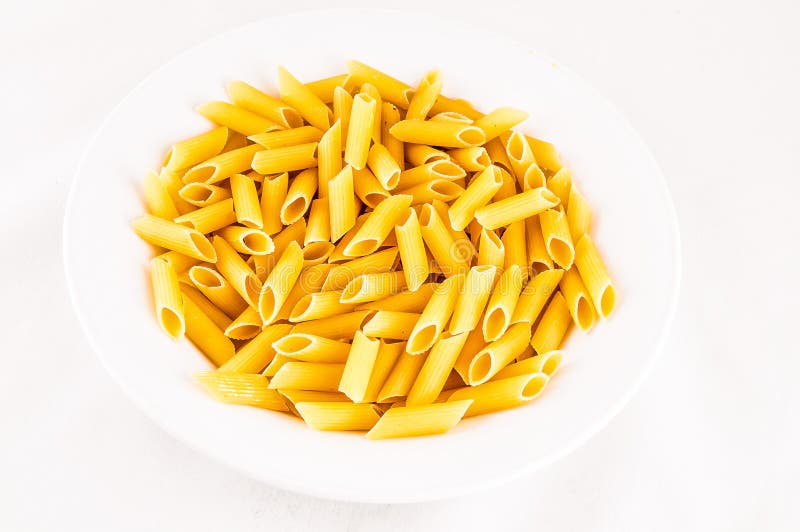 A White Plate with a Pile of Pasta on it Stock Photo - Image of ...