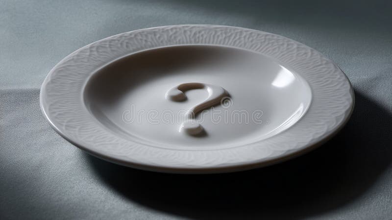 White Plate with Question Mark. Stock Illustration - Illustration of ...