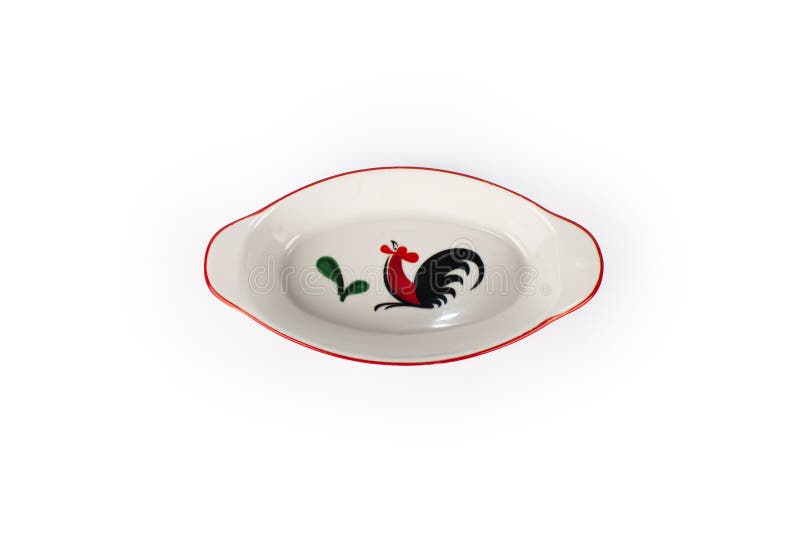 Chicken Pattern on Bowl Isolated on White Background Stock Photo ...