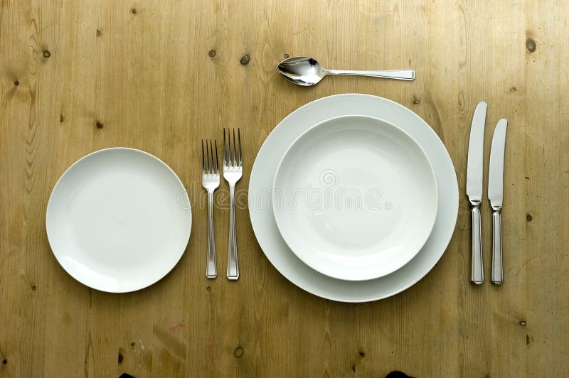Table Setting White Plates
