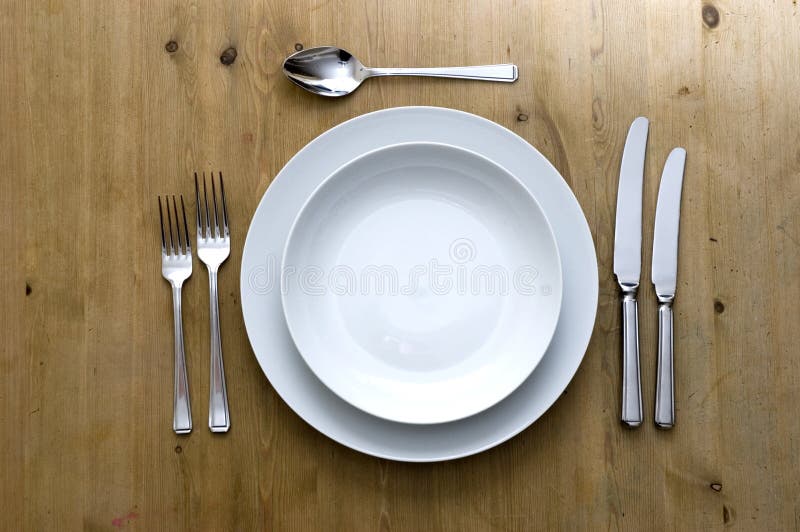 White Plate Setting stock image. Image of meal, setting - 4512469