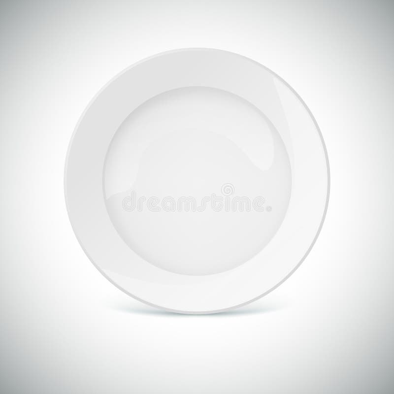 White plate with shadow. stock vector. Illustration of dishware - 42877185