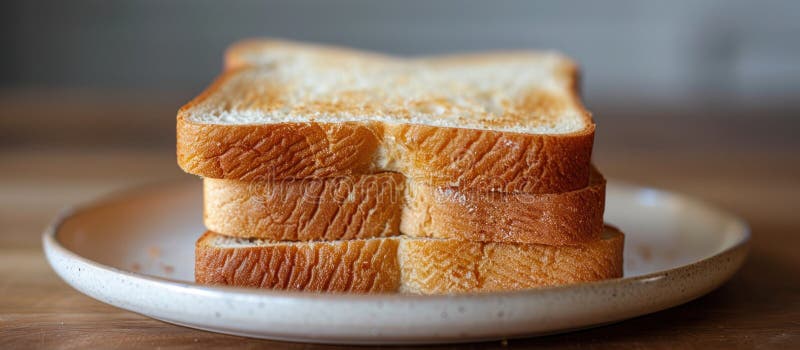 White Plate with Slices of Bread Stock Image - Image of slices, kitchen ...