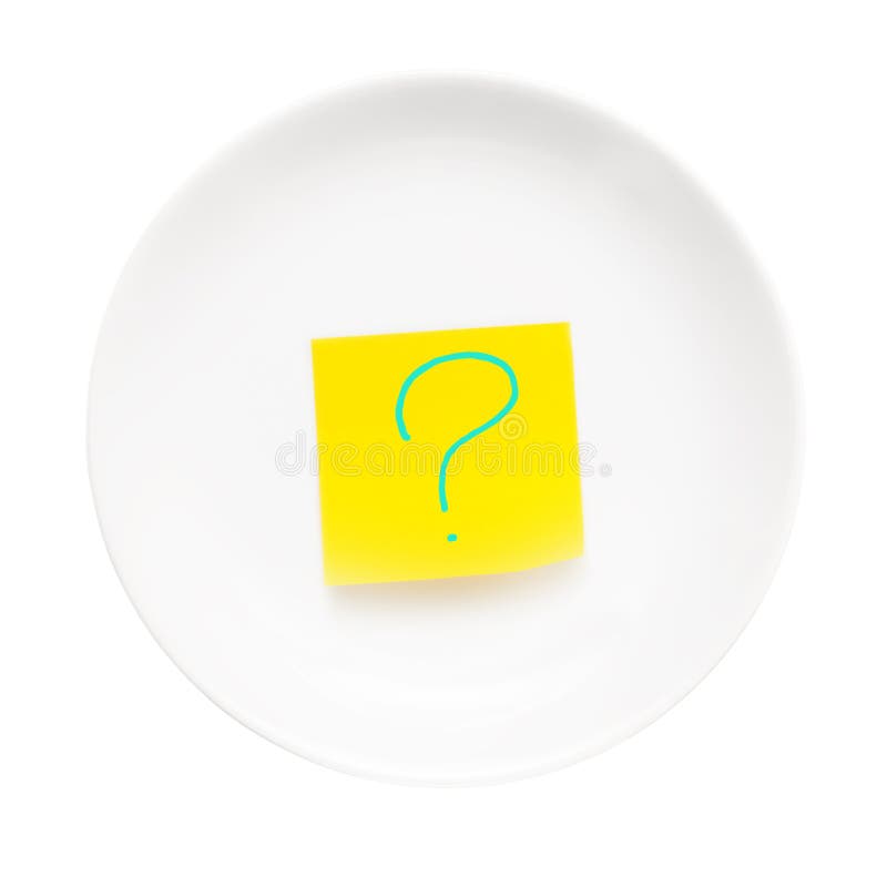 White Plate with Stick Note Stock Image - Image of remind, mark: 52383651