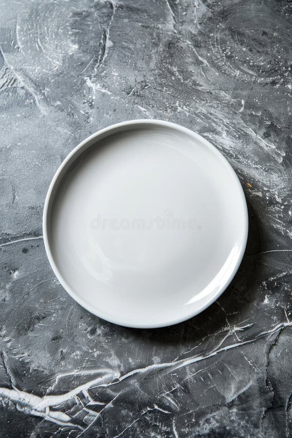 A White Plate on Top of a Table, Suitable for Food or Kitchen Concepts ...
