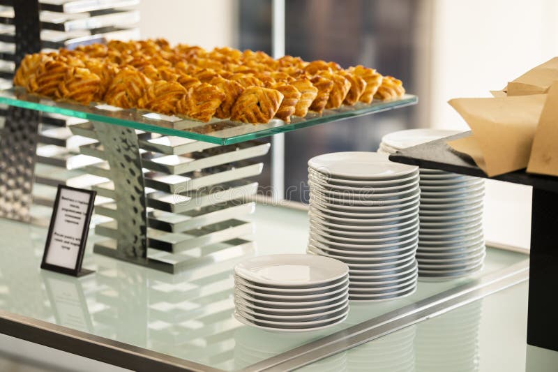 White Plates on a Catering Table at an Event Stock Photo - Image of ...