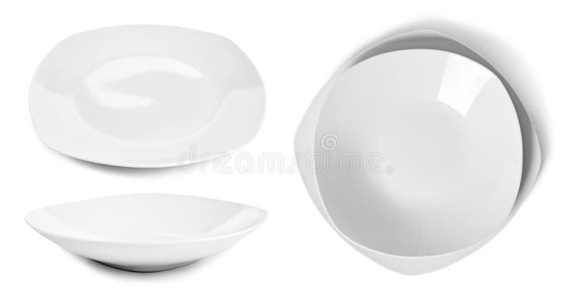White Plates or Dish Ware, Modern Porcelain Plates Stock Photo - Image ...