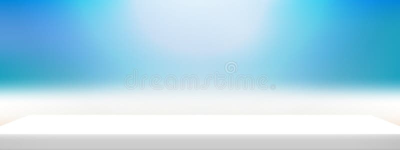 White Platform with Beach Scene Blue Sky Background. Space for Product ...