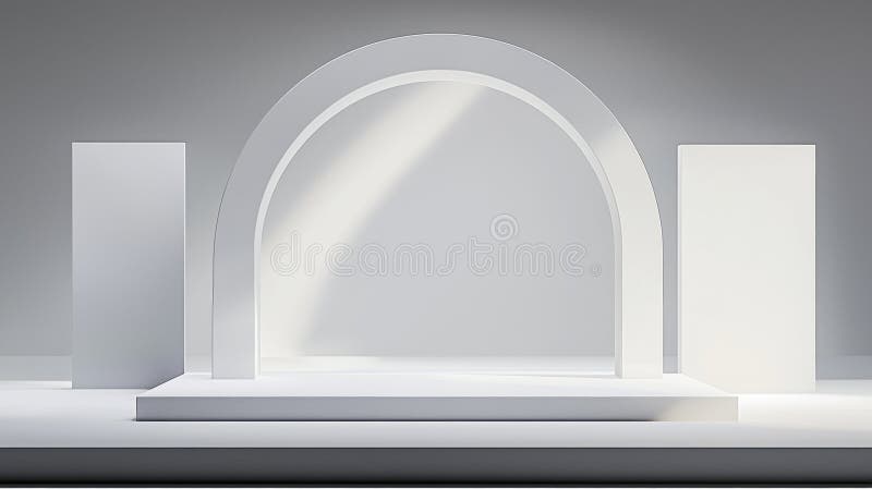 A White Platform with a Curved Archway in the Middle. Stock Image ...