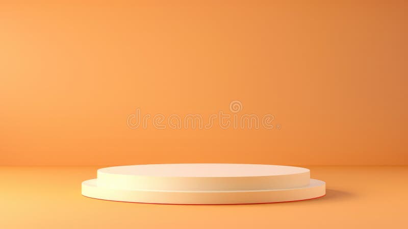 White Platform on Orange Background Stock Illustration - Illustration ...