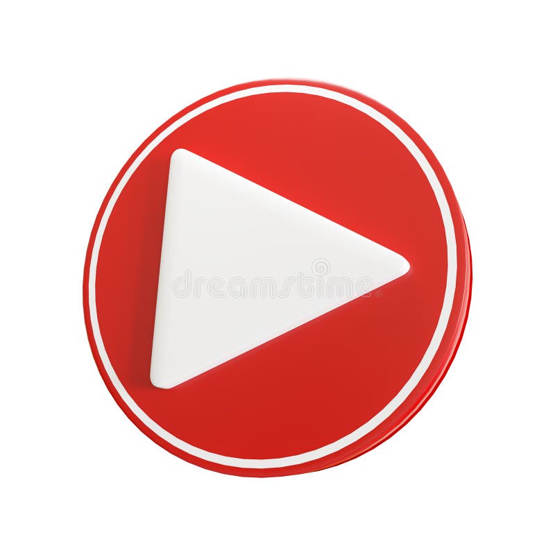 White Play Button Icon on Transparent Background. Flat Style. White ...