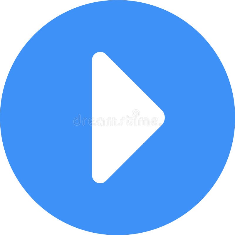 White Play Button Icon on Transparent Background. Flat Style. White ...