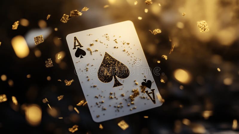 A White Playing Ace Card with Gold Letters Stock Photo - Image of ...