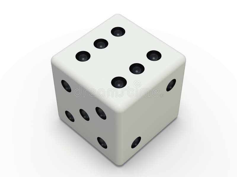 White Dice with Black Dots Hanging in Half Turn Showing Number 1 ...