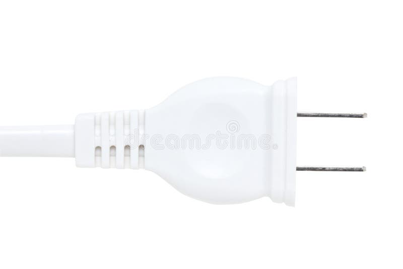 White Plug for Hanging on a White Cable Stock Image - Image of white ...