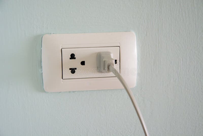 A white plug socket stock photo. Image of single, industry - 74096184