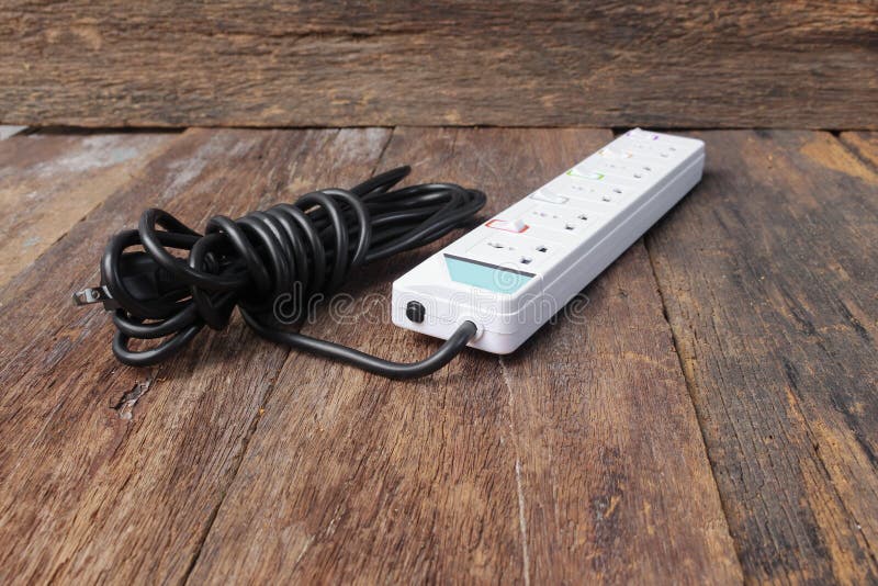 White Plug Socket Electric Power Bar or Extension Block Stock Photo ...