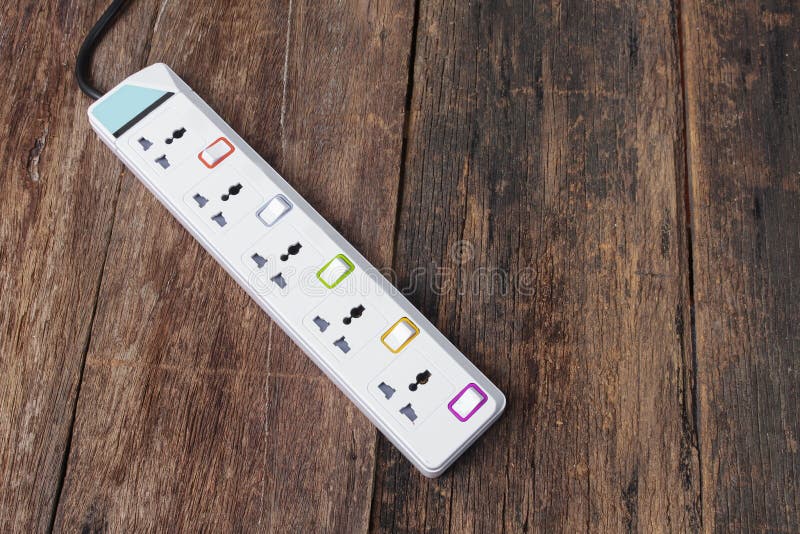 White Plug Socket Electric Power Bar or Extension Block Stock Image ...