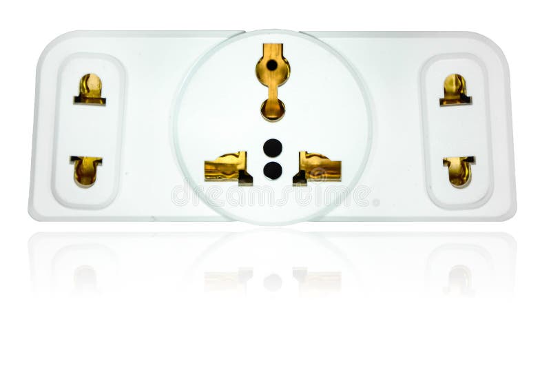 White plug in wall socket stock photo. Image of plug - 152406930