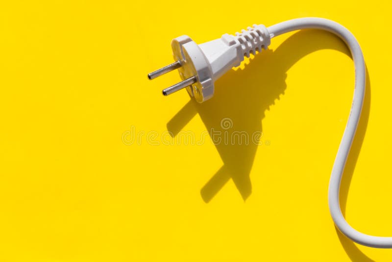 White Plug for Hanging on a White Cable Stock Image - Image of white ...