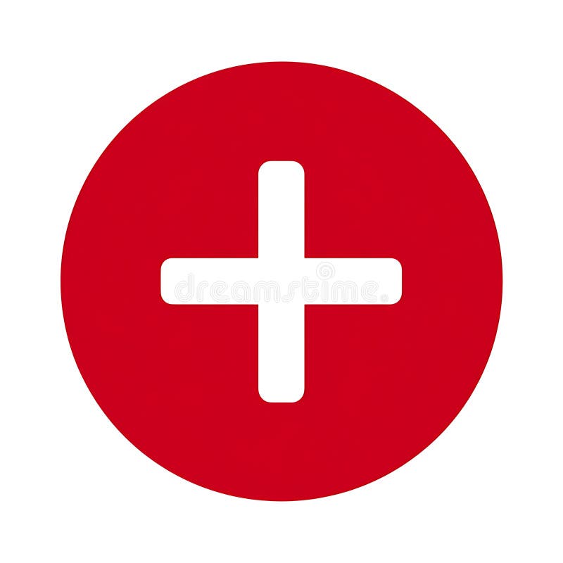 White Plus Icon on Blue Circle 3d Illustration Stock Illustration ...