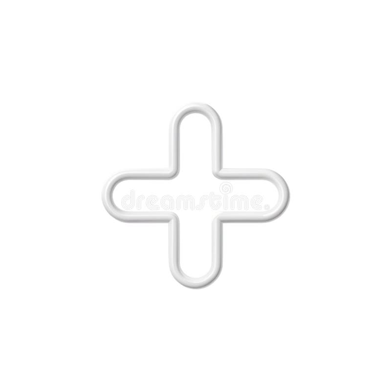 White Plus Icon on Blue Circle 3d Illustration Stock Illustration ...