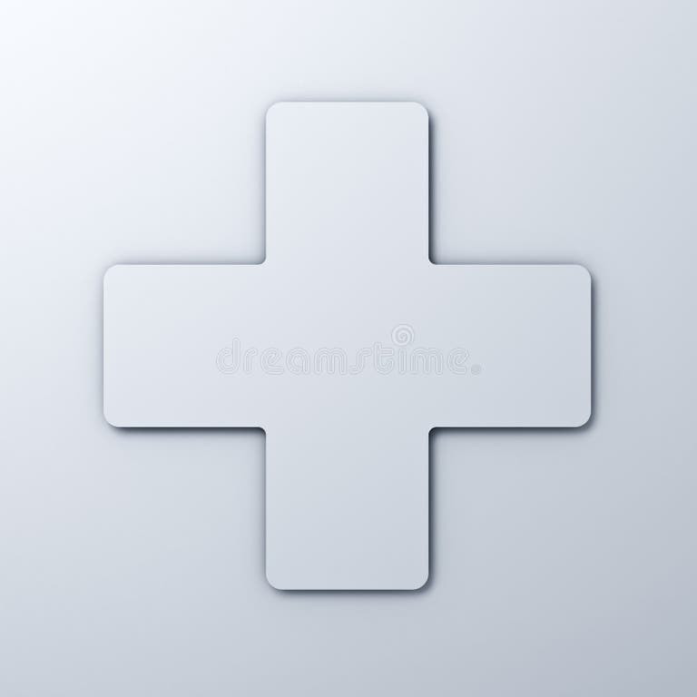 White Plus Sign on White Background Stock Illustration - Illustration ...