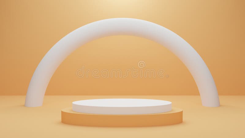 White Podium or White Circle Platform on the Studio Bright Lighting, 3D ...