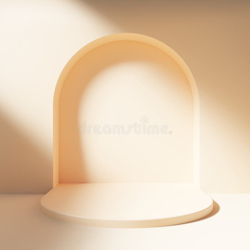 White Podium for Cosmetic Product, Object. Empty Round Platform ...