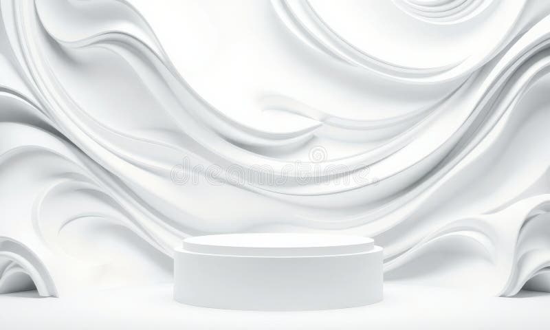 White Podium with Curved, Abstract Background Creates Modern and ...