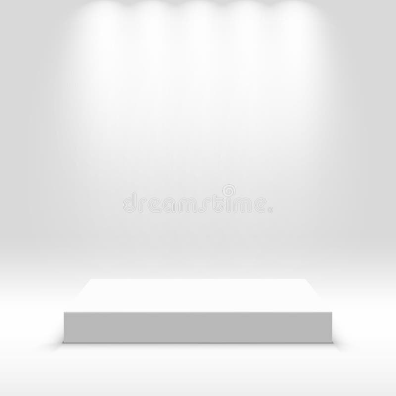 White podium for exhibit stock vector. Illustration of effect - 128218325