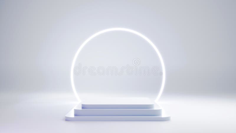 White Podium on White Natural Background for Product Display and Enough ...