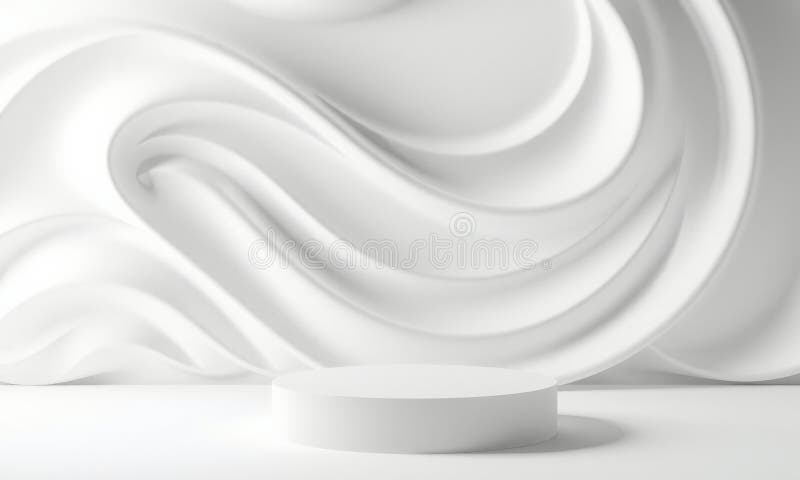 White Podium Stands in Front of Dynamic, Curved Background, Creating ...