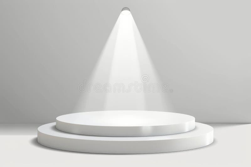 White Podium with Three Spotlights Stock Image - Image of white, light ...