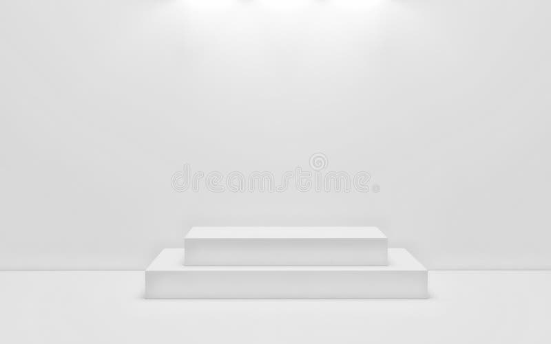 White Podium on a White Background. 3d Render Stock Illustration ...