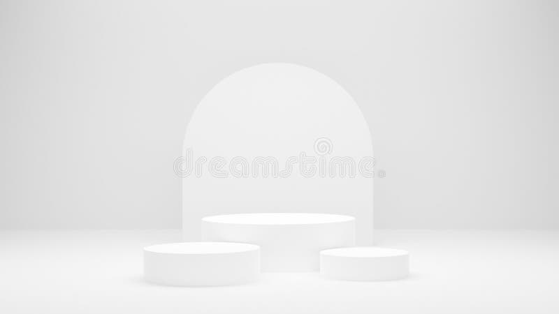 White Podium or White Circle Platform on the Studio Bright Lighting, 3D ...