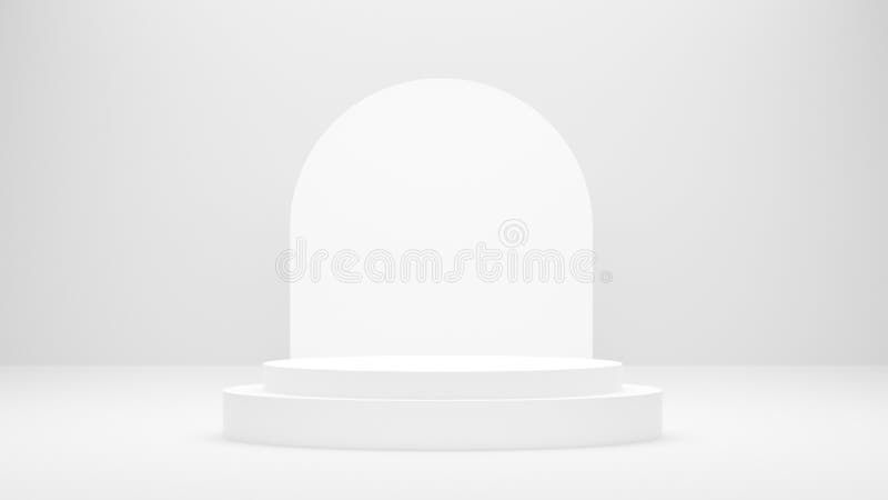 White Podium or White Circle Platform on the Studio Bright Lighting, 3D ...