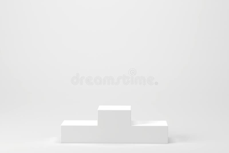 White Podium Winner 123 Stage with Blank White Backdrop ,3d Rendering ...