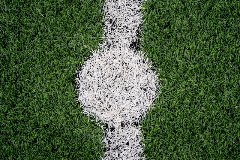White Point on Artificial Grass Football Pitch Stock Photo - Image of ...