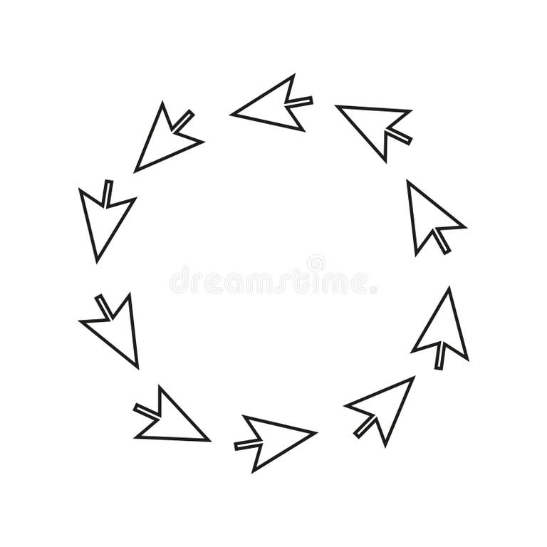 White Pointer Circle Frame. Stock Vector - Illustration of vector ...