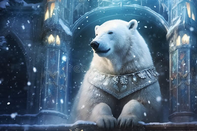 White Polar Bear, King of the North Pole. Stock Illustration ...